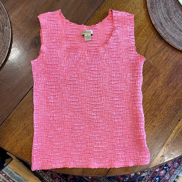 Plissé | Tops | Vintage Pliss Pink Tank Top | Poshmark